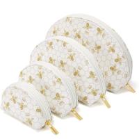 China Luxury PU Leather Small Makeup Bag Set 4 Sizes for Travel Toiletry Cosmetic Organizer for sale