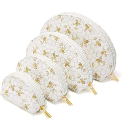 China Luxury PU Leather Small Makeup Bag Set 4 Sizes for Travel Toiletry Cosmetic Organizer for sale