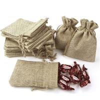 China Custom Burlap Drawstring Bags 4x6 with Cotton Lining for Cosmetic Jewelry Storage for sale