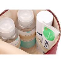 China OEM PU Leather Cosmetic Makeup Bag with Mirror Travel Organizer Bucket Bag 500pcs MOQ for sale
