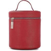 China OEM PU Leather Cosmetic Makeup Bag with Mirror Travel Organizer Bucket Bag 500pcs MOQ for sale