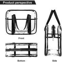 China Clear PVC Cosmetic Makeup Bag Transparent Zippered Toiletry Pouch 14.3x5.9x11.2 Inch for sale
