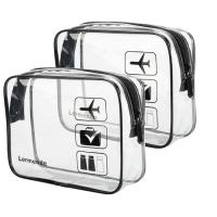 China PVC Clear Toiletry Bag TSA Approved 3-1-1 Quart Size Travel Pouch for Airport Airline Carry On for sale