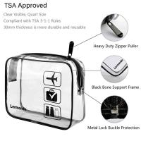 China PVC Clear Toiletry Bag TSA Approved 3-1-1 Quart Size Travel Pouch for Airport Airline Carry On for sale