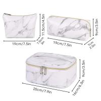 China Custom PU Leather Travel Makeup Bag Organizer Water Resistant Toiletry Bag 500 MOQ for sale