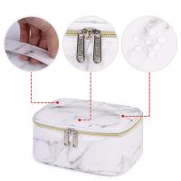 China Custom PU Leather Travel Makeup Bag Organizer Water Resistant Toiletry Bag 500 MOQ for sale