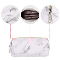 China Custom PU Leather Travel Makeup Bag Organizer Water Resistant Toiletry Bag 500 MOQ for sale
