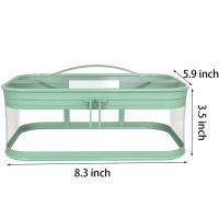 China Custom Transparent PVC Makeup Bag Waterproof Travel Storage Pouch 21x15x9cm for sale