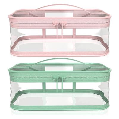 China Custom Transparent PVC Makeup Bag Waterproof Travel Storage Pouch 21x15x9cm for sale