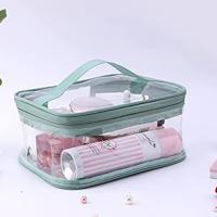 China Custom Transparent PVC Makeup Bag Waterproof Travel Storage Pouch 21x15x9cm for sale