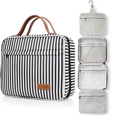 China Waterproof PVC Travel Hanging Toiletry Bag with 6 Compartments 11.4x4.3x10in for sale