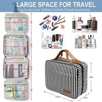 China Waterproof PVC Travel Hanging Toiletry Bag with 6 Compartments 11.4x4.3x10in for sale