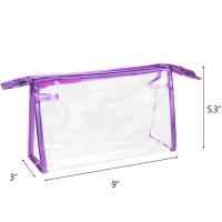 China Custom Transparent PVC Waterproof Cosmetic Bag with Zipper for Travel Bathroom Organizer 500pcs MOQ for sale