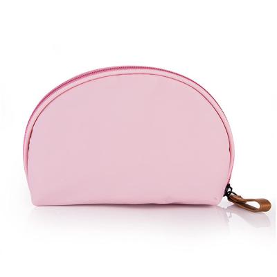 China Half Moon PU Leather Cosmetic Bag Handy Large Capacity Makeup Organizer 6.1x2.2x4.7 Inch for sale