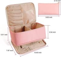 China Large Nylon Cosmetic Makeup Bag Organizer Portable Travel Case with Compartments 500 MOQ for sale