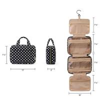 China Water Resistant Polyester Peach Skin Toiletry Bag Travel Organizer with Hanging Hook 11x7.4x3 Inch for sale