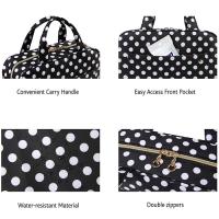 China Water Resistant Polyester Peach Skin Toiletry Bag Travel Organizer with Hanging Hook 11x7.4x3 Inch for sale