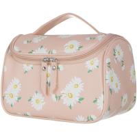 China PU Large Makeup Bag Organizer Zipper Pouch 500 Piece MOQ Waterproof Travel Toiletry Case for sale