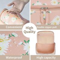 China PU Large Makeup Bag Organizer Zipper Pouch 500 Piece MOQ Waterproof Travel Toiletry Case for sale