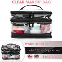 China Custom PVC Nylon Mesh Cosmetic Makeup Bag Waterproof Travel Case 9.1x5.5x5.5 inch for sale