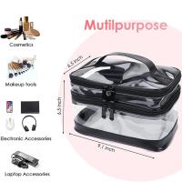 China Custom PVC Nylon Mesh Cosmetic Makeup Bag Waterproof Travel Case 9.1x5.5x5.5 inch for sale