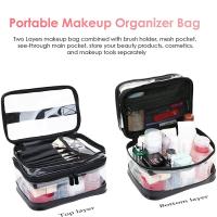 China Custom PVC Nylon Mesh Cosmetic Makeup Bag Waterproof Travel Case 9.1x5.5x5.5 inch for sale