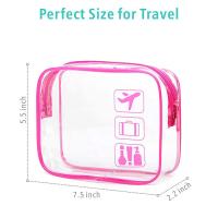 China TSA Approved Clear Toiletry Bag 5 Pack Quart Size PVC Travel Makeup Case for Women Men for sale