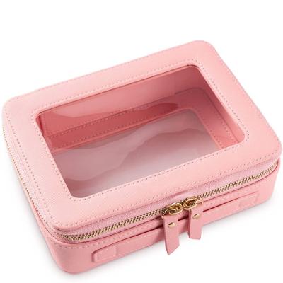 China OEM Clear Zipper Makeup Bag Travel Toiletry Cosmetic Case 8x5.9x2.5 Inch TSA Approved for sale