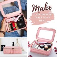 China OEM Clear Zipper Makeup Bag Travel Toiletry Cosmetic Case 8x5.9x2.5 Inch TSA Approved for sale