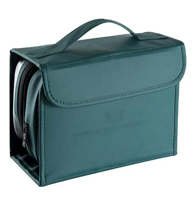 China PU Hanging Toilet Bag Portable Travel Cosmetic Organizer Waterproof Zipper with 360 Hook 500pcs MOQ for sale