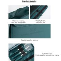 China PU Hanging Toilet Bag Portable Travel Cosmetic Organizer Waterproof Zipper with 360 Hook 500pcs MOQ for sale