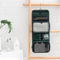 China PU Hanging Toilet Bag Portable Travel Cosmetic Organizer Waterproof Zipper with 360 Hook 500pcs MOQ for sale