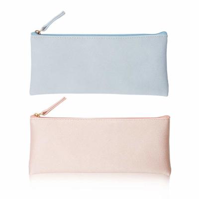 China Custom PU Leather Pencil Case Pouch with Zipper 500pcs MOQ ODM for sale