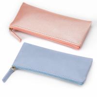 China Custom PU Leather Pencil Case Pouch with Zipper 500pcs MOQ ODM for sale