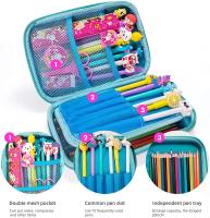 China 3D EVA Unicorn Pencil Case Large Capacity Double Zipper Pencil Box for Kids School Gift 500 MOQ for sale