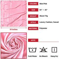 China Custom Satin Large Vintage Square Head Scarf 35 Inch Silk Feeling Bandana Wrap for Women for sale