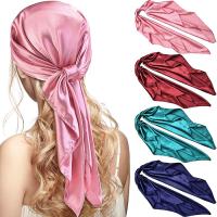 China Custom Satin Large Vintage Square Head Scarf 35 Inch Silk Feeling Bandana Wrap for Women for sale