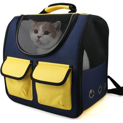 China Oxford Fabric Pet Carrier Backpack for Cats and Small Dogs Up to 22 Lbs Customizable for sale