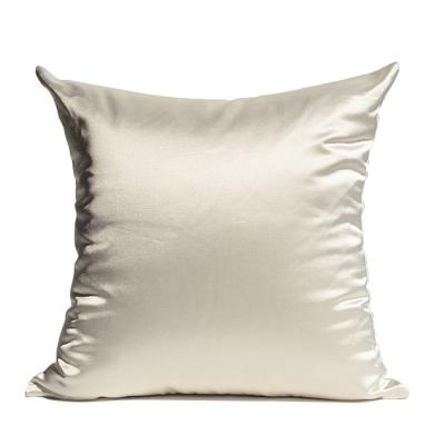China Custom Satin Throw Pillow Pure Color Imitation Silk Home Car Cushion 500pcs MOQ for sale