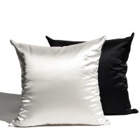 China Custom Satin Throw Pillow Pure Color Imitation Silk Home Car Cushion 500pcs MOQ for sale
