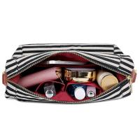 China Canvas Travel Toiletry Bag 10.3x5.5x6.3 Inch Zip Closure Cosmetic Makeup Pouch with BAOSHA Logo for sale