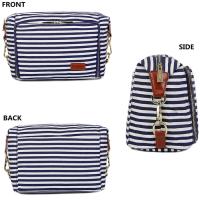 China Canvas Travel Toiletry Bag 10.3x5.5x6.3 Inch Zip Closure Cosmetic Makeup Pouch with BAOSHA Logo for sale