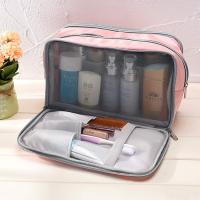 China 9L Travel Makeup Bag Nylon Exterior Water Resistant Toiletry Organizer with Small Cosmetic Pouch for sale