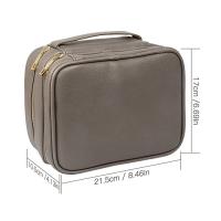 China Spillproof Interiors Cosmetic Makeup Bags Waterproof PU Leather Nylon Lining for sale