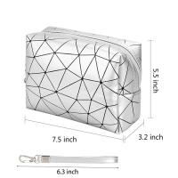 China Waterproof PU Leather Cosmetic Bag 7.5x3.2x5.5 Inch Lightweight Travel Makeup Pouch for sale