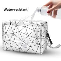 China Waterproof PU Leather Cosmetic Bag 7.5x3.2x5.5 Inch Lightweight Travel Makeup Pouch for sale