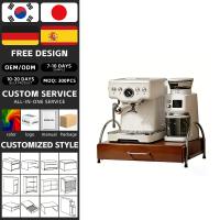China Living Room mesa 2 Tier Pull out Coffee Pod Storage Box Coffee Machine Rack with Drawer Tea Bag Organizer Kitchen Spice Shelf for sale