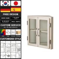China New Metal Triangle Corner Cabinet Rustproof Office Desktop File Storage Rack Bedroom Perfume Make up Display Organizer Dustproof for sale