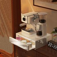 China Coffee Machine Display Holder Pod Storage Drawer Dust-proof Capsule Organizer with Scalable Tray Mug Box Rack for Kitchen Office for sale