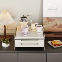 China New 2 Tier Coffee Machine Capsule Holder with Pull-out Board  Nespresso Pod Storage Box Tea Bag Plate Rack Mug Organizer Drawer for sale